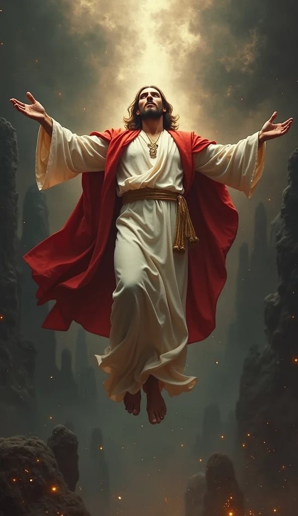 Pull the photo of Jesus Christ slowly levitating through the air with ...