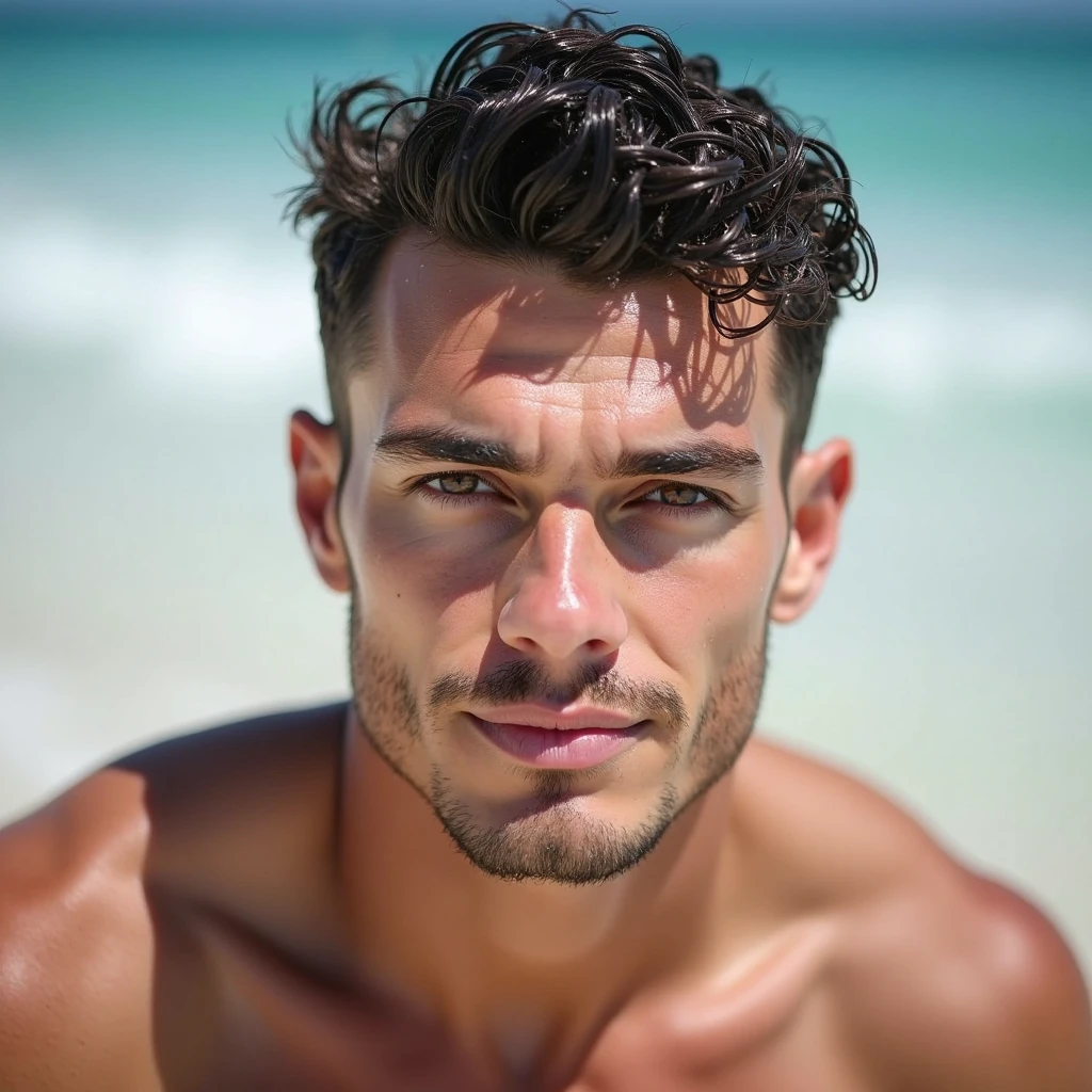 Handsome man Jacob Rott with perfect white complex, bright brown light ...