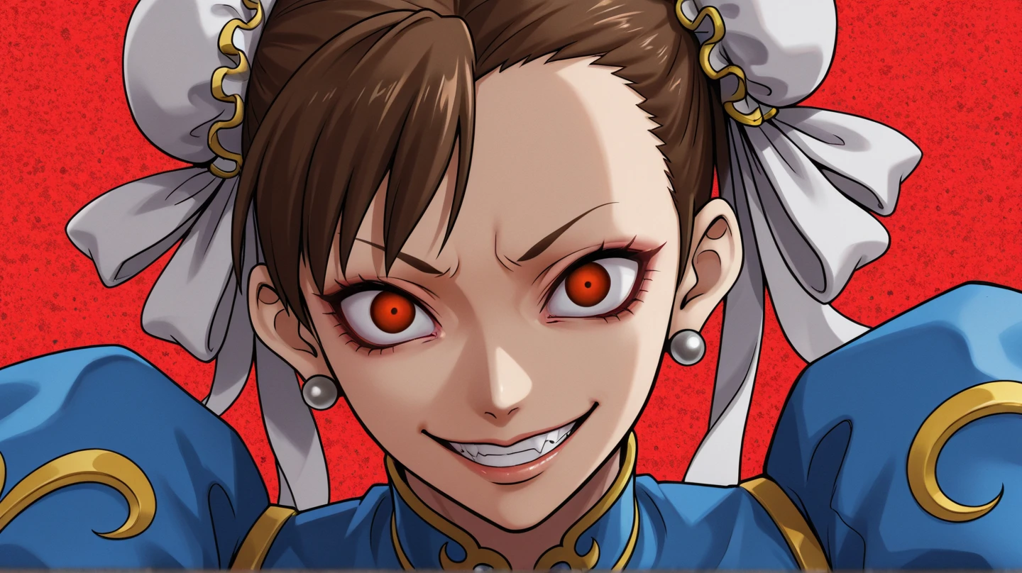 Chun-Li), (crazy smile:1.2), (crazy:1.2), (crazy eyes:1.2),high ...