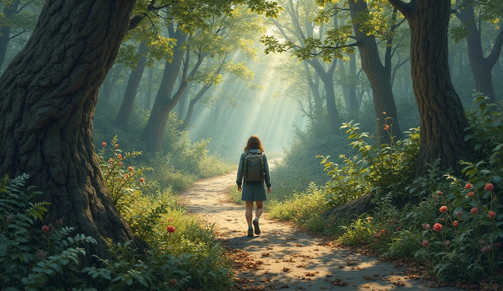 A forest trail, with many turns — each fall is a different journey ...