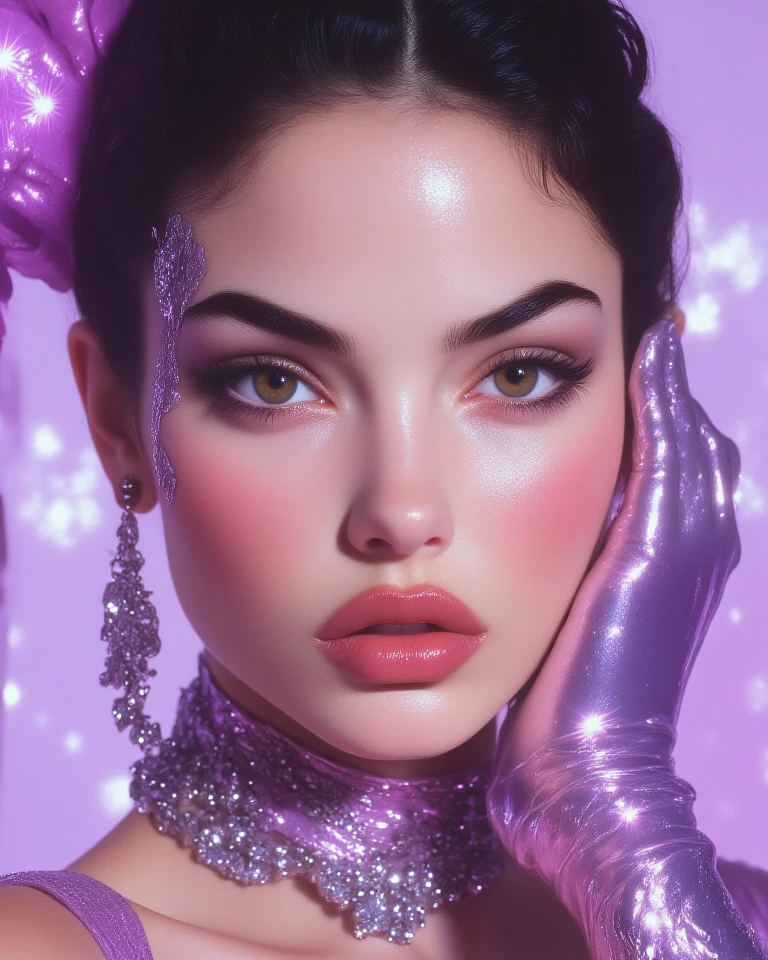 "highly stylized ethereal female portrait, close-up of a young woman ...