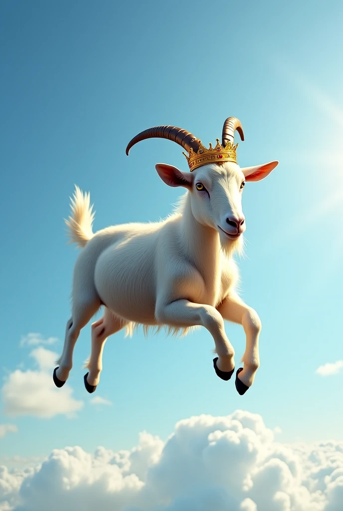 CROWNED GOAT FALLING FROM A PLANE - SeaArt AI