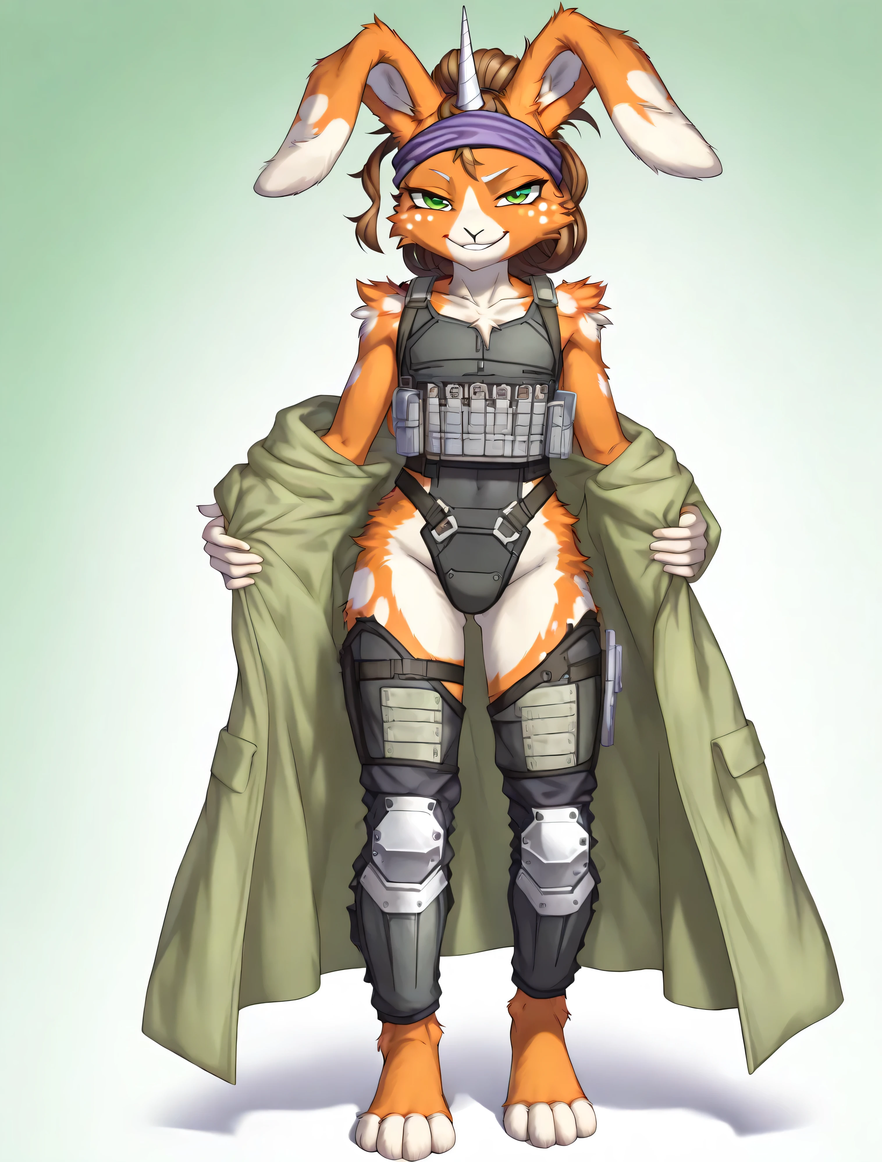 Anthro fantasy anime buff male rabbit demi-human with medium shoulder ...
