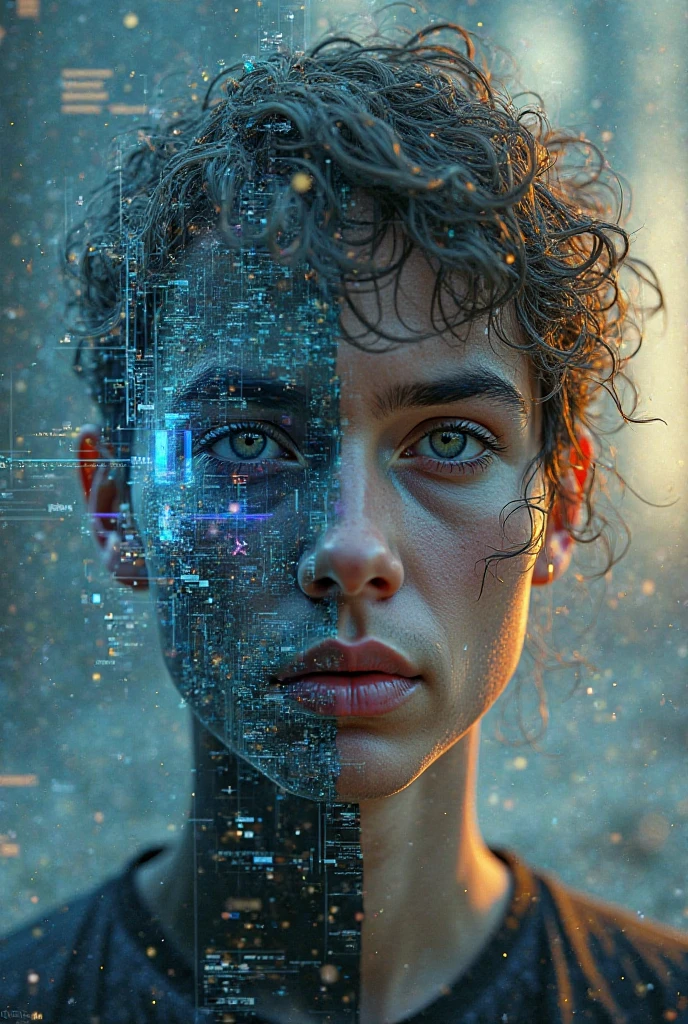 Can you generate an image emphasizing the words digital self vs real ...