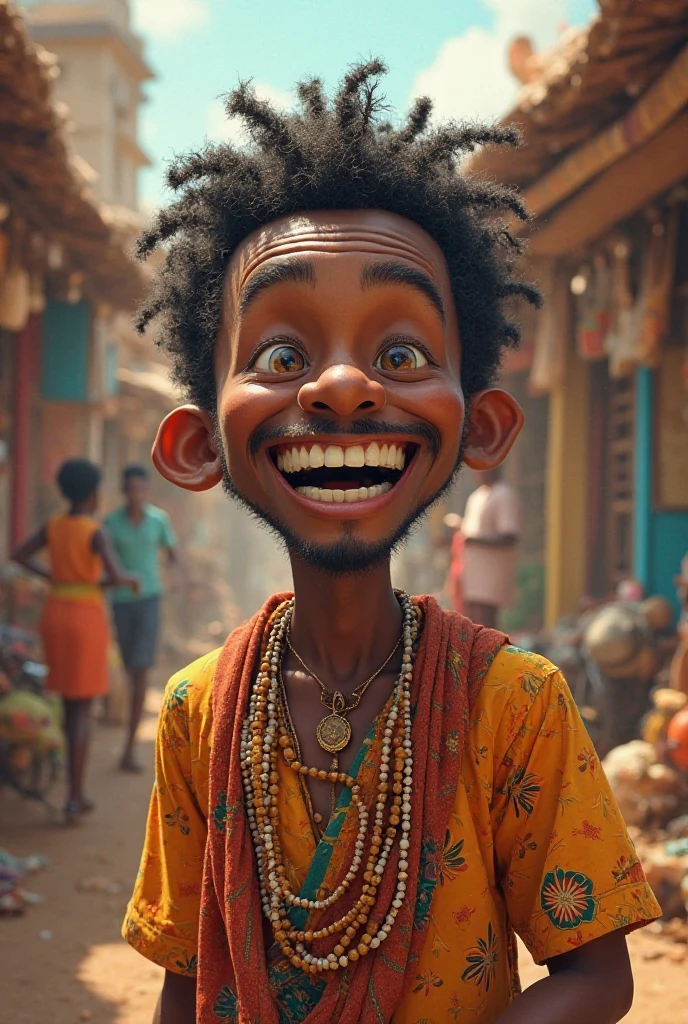 Create me a funny African character who blocks his laughter - SeaArt AI