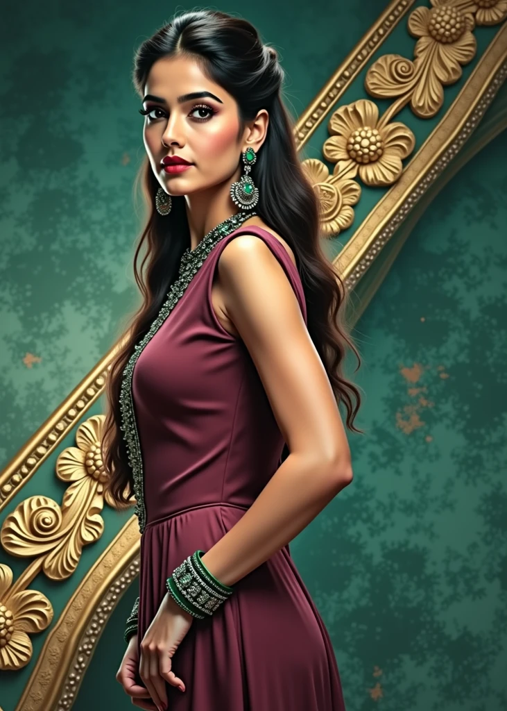 A striking Bollywood movie poster featuring a bold and modern young ...