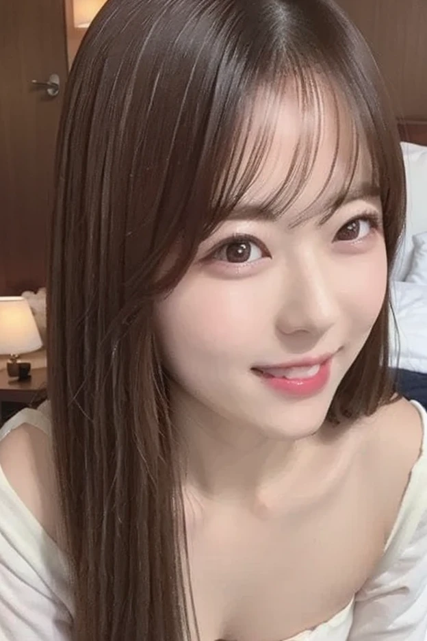 gravure idol pose hotel bed HD Not too small bust Shorten your skirt added Beautiful Hair height ...