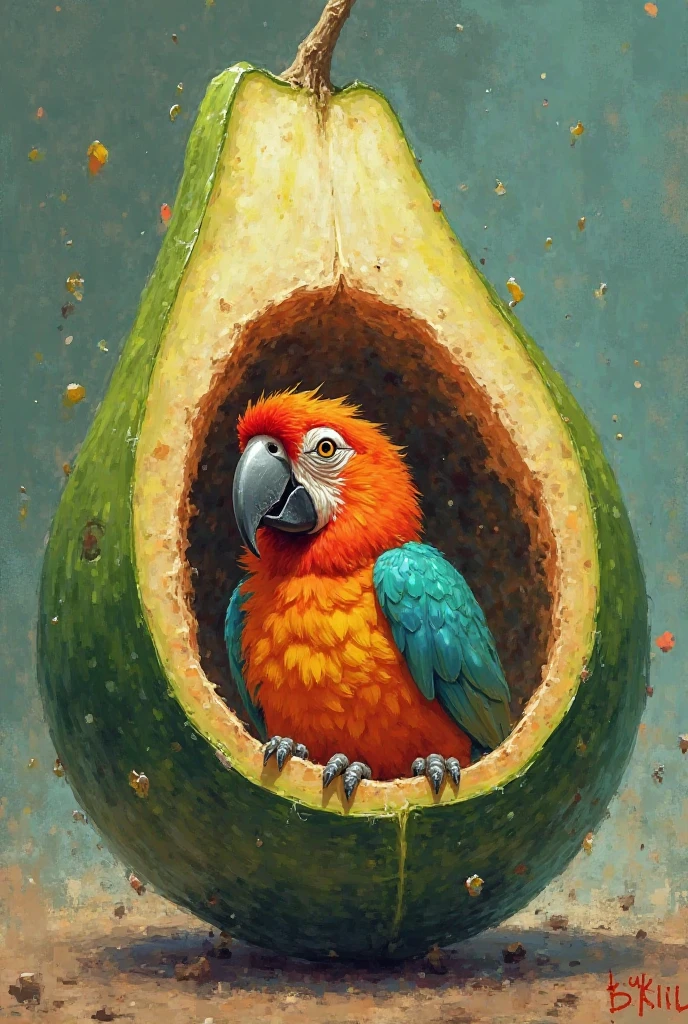 Make a bird inside a melon in the Brainrot meme style - SeaArt AI