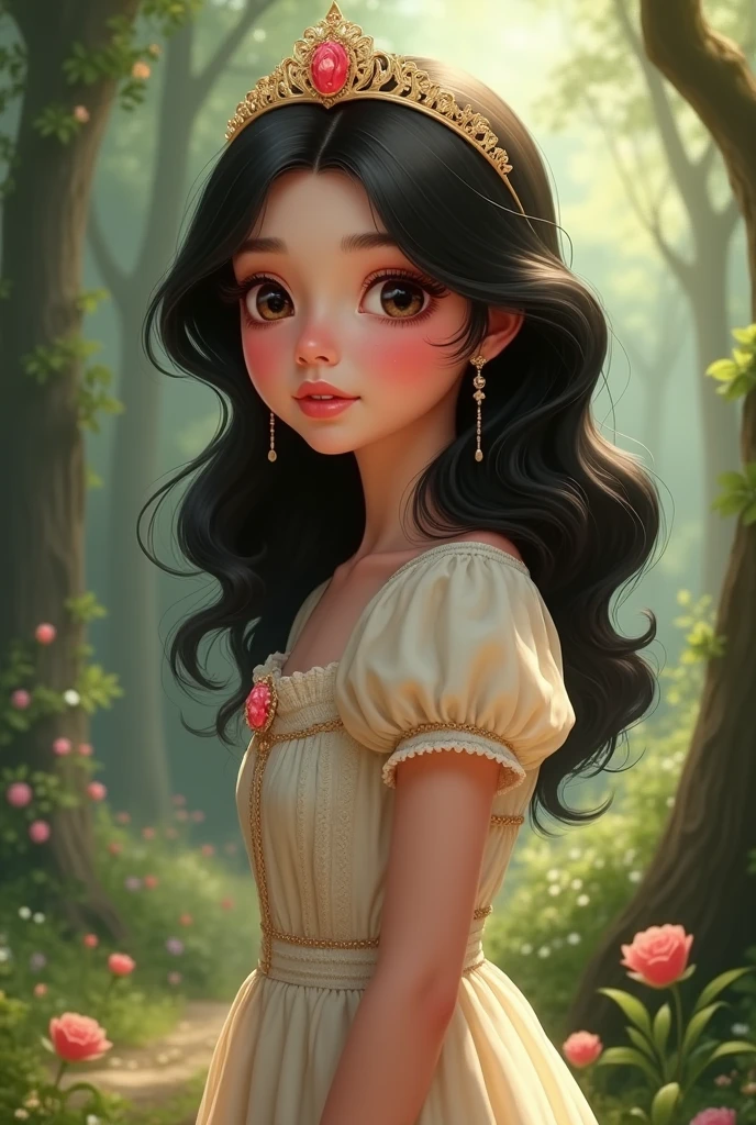 Snowwhite princess, realistic, full body, cute, young - SeaArt AI