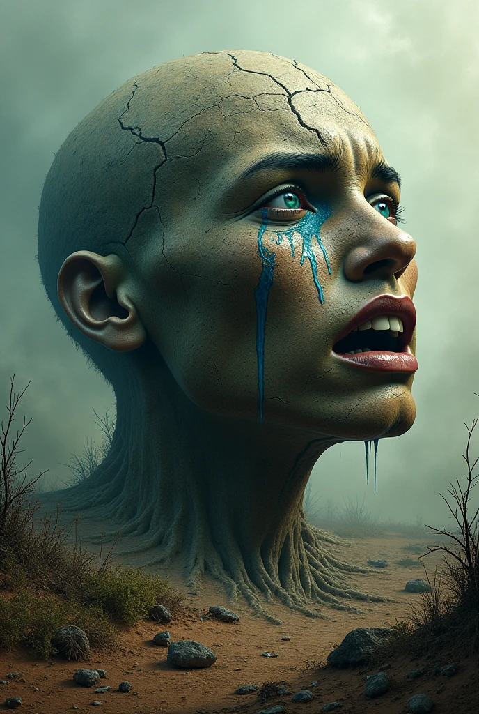 Photos about ecology, e.g. the earth is crying - SeaArt AI