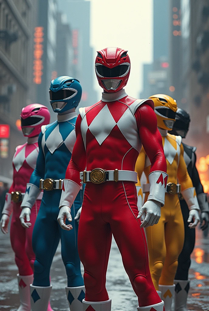 Based on this photo do it in the Power Rangers style (realista - SeaArt AI
