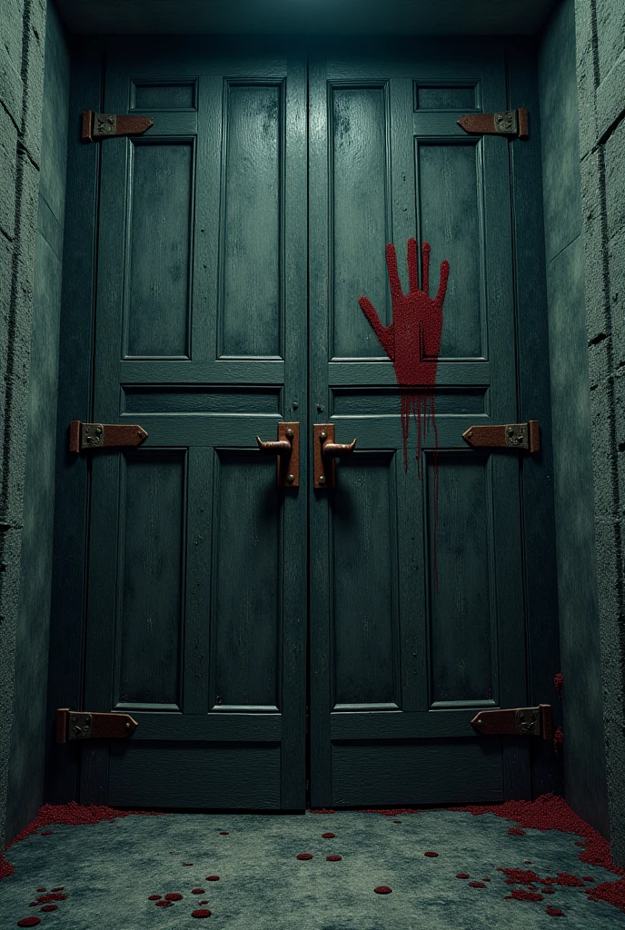 "Close-up of a massive, old, wooden door of a haunted mansion - SeaArt AI