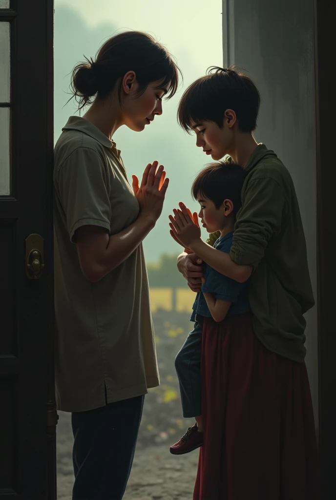 A real image of a mother and her young grandson The painful separation ...