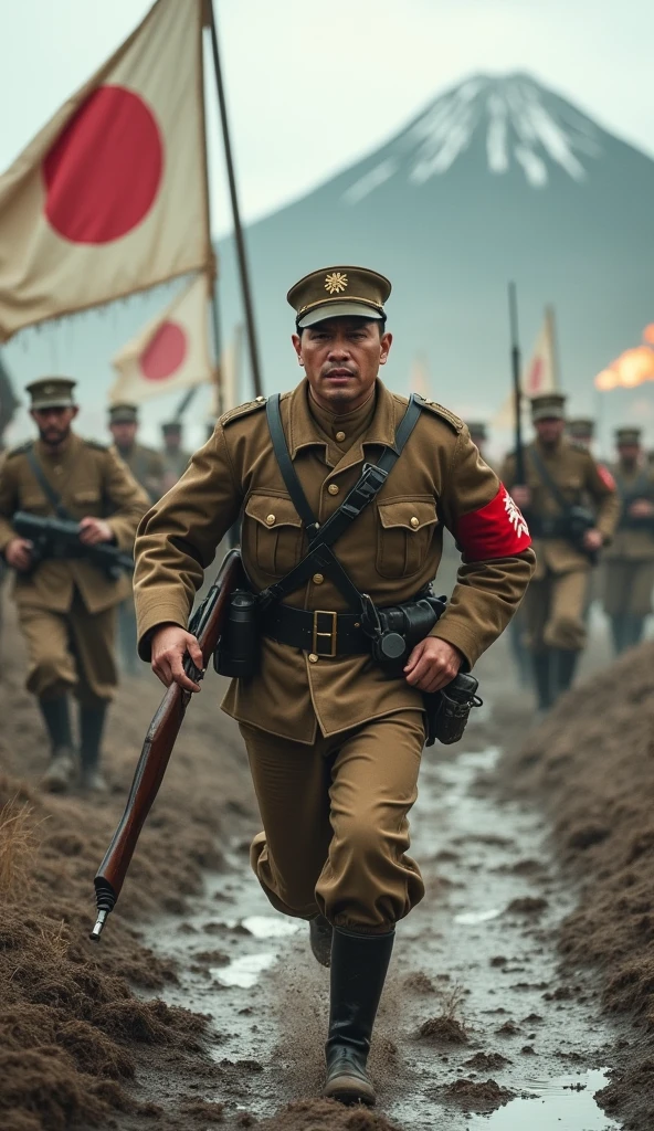 Hyper-realistic full-body image of an Imperial Japanese ryman during ...