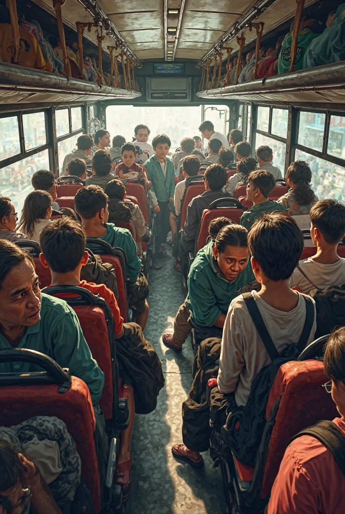 Images of a crowded bus - SeaArt AI