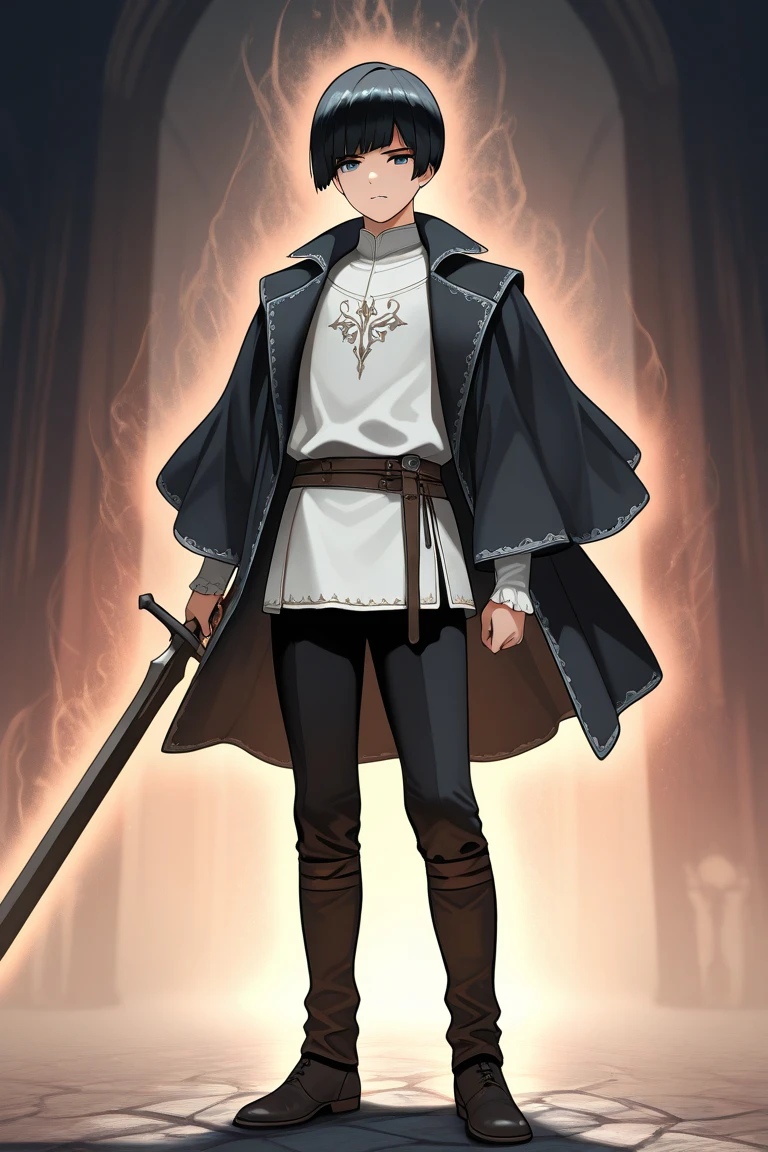 A 19-year-old anime boy, height 174 cm, extremely beautiful young face ...