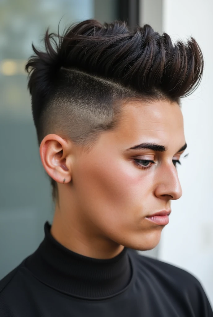 Ich will, That you edit a picture of me, With a haircut sides to zero with trans - SeaArt AI