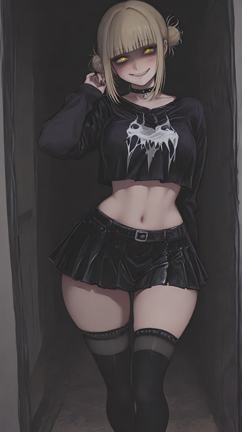 Himiko Toga from MHA, yandere smile, modern goth clothes style - SeaArt AI