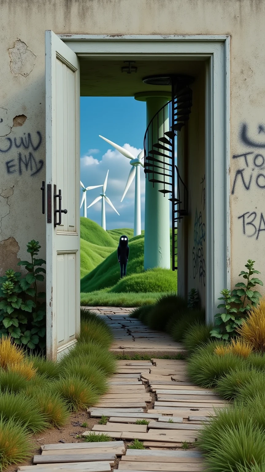 An hyper realistic surreal scene that blends reality with dreamlike ...