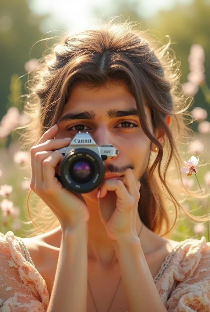 Make a beautiful girl taking a picture with me - SeaArt AI