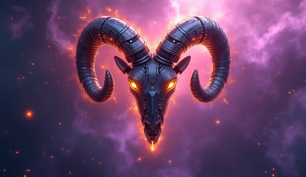 Create an image of robotic aesthetics, that represents the burning sign ...