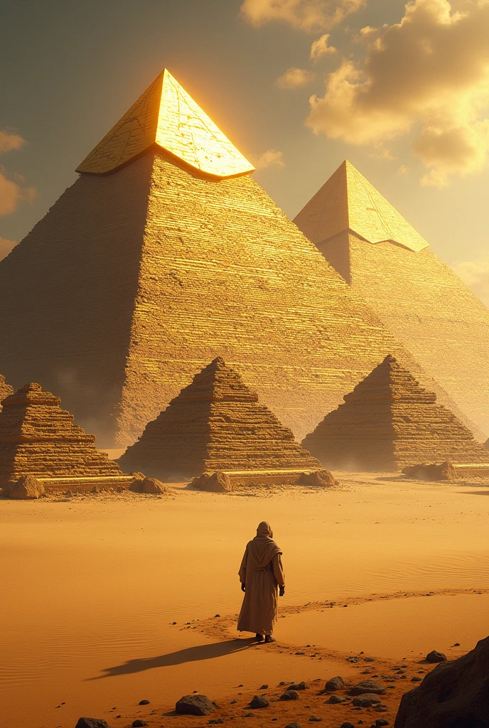 I draw pyramids for me covered with gold and diamonds around them and ...