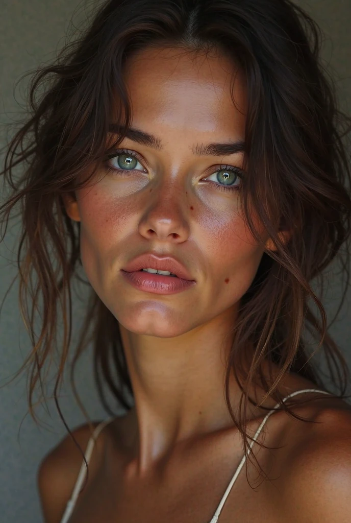 Realistic women with dark drown hair 26 years old, full lips - SeaArt AI