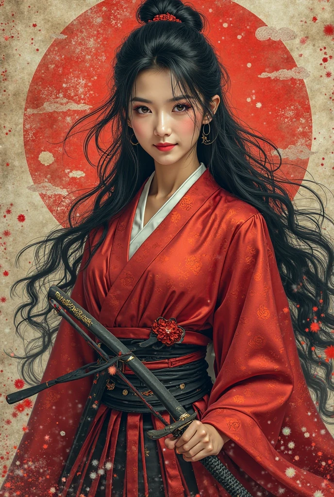 Retro female samurai