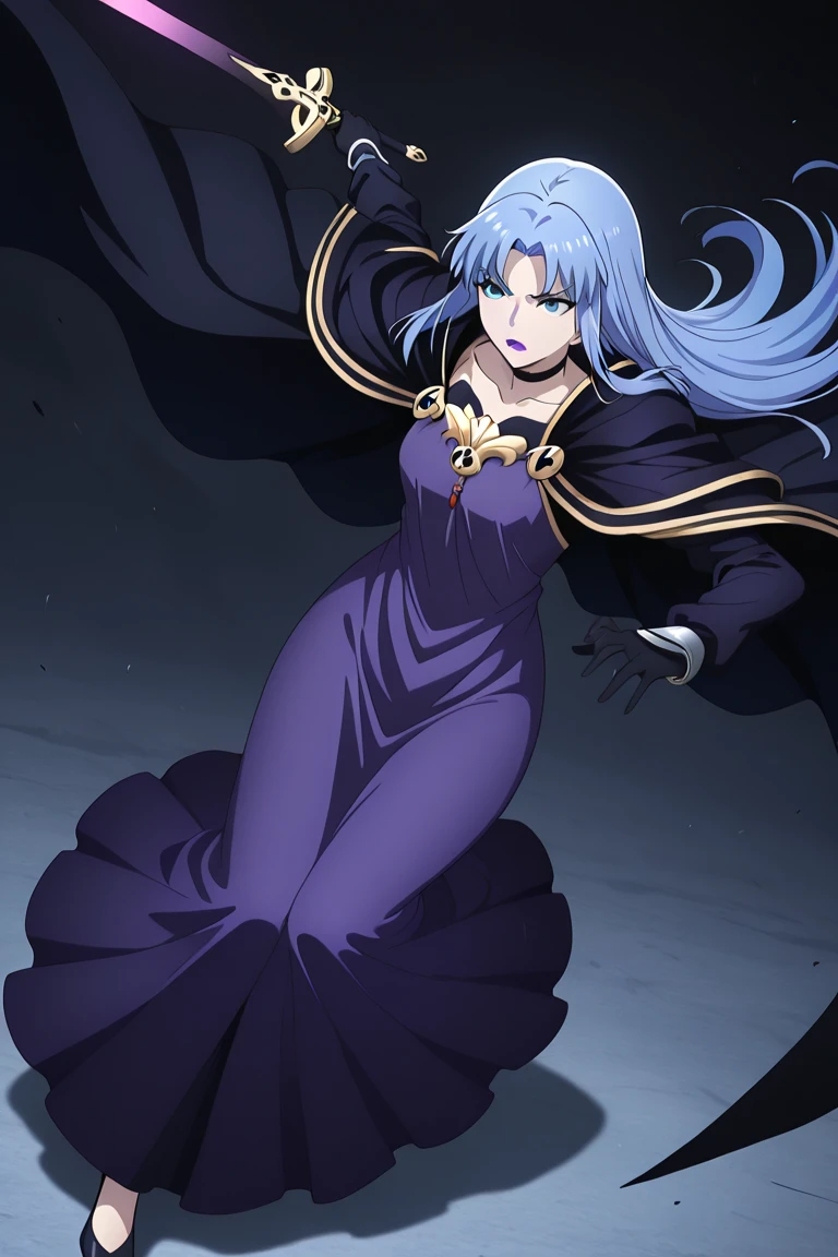 1girl, solo, medea (fate), blue hair, blue eyes, purple lips - SeaArt AI