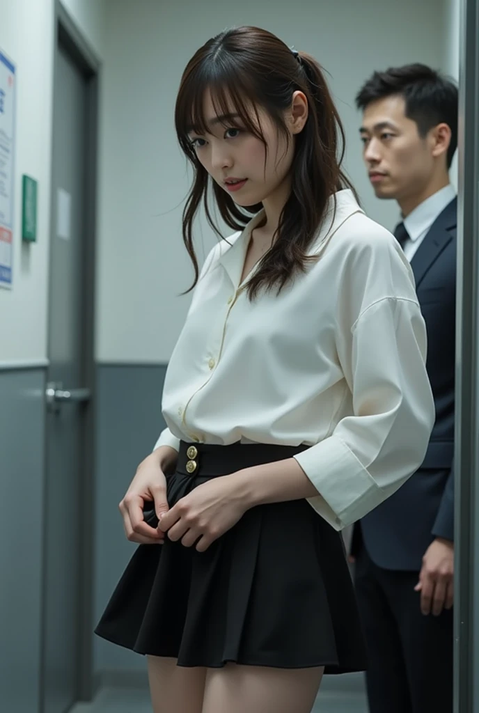 A very beautiful Japanese female prisoner is space to undress at the ...