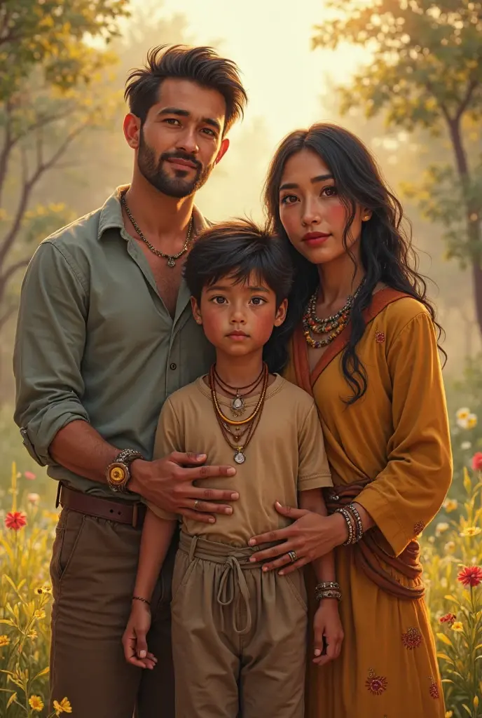 An image of Aureliano Babilonia and Amaranta Ursula with their son ...