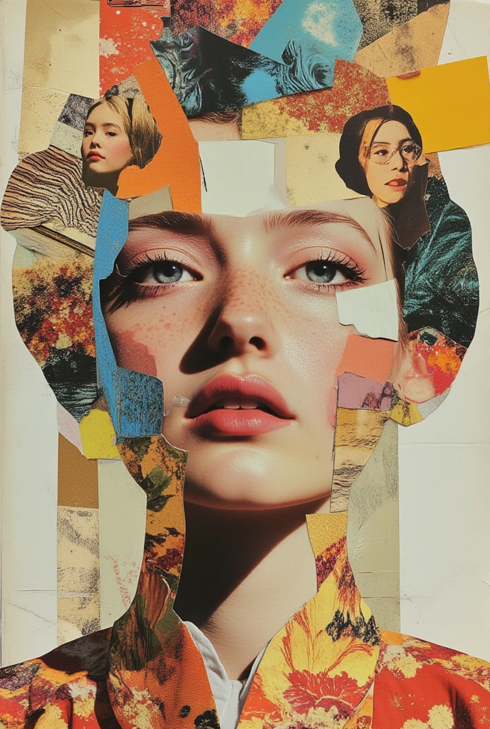Collage art, young Japanese singer made from many woman pictures ...
