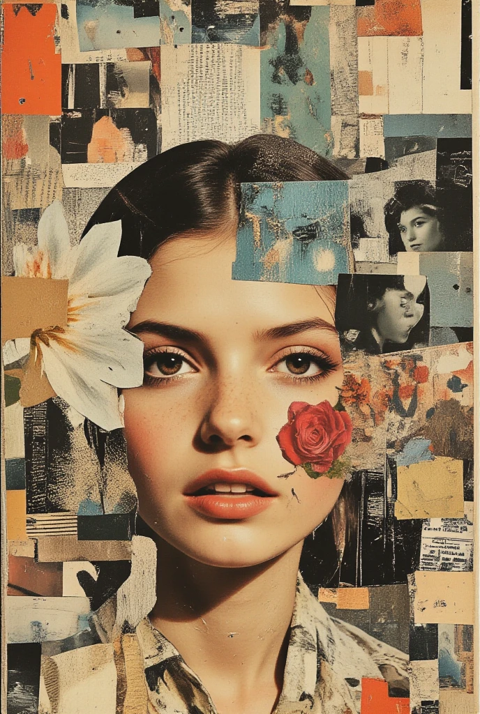 Vintage collage, reminiscent of the psychedelic era of the 1960s ...