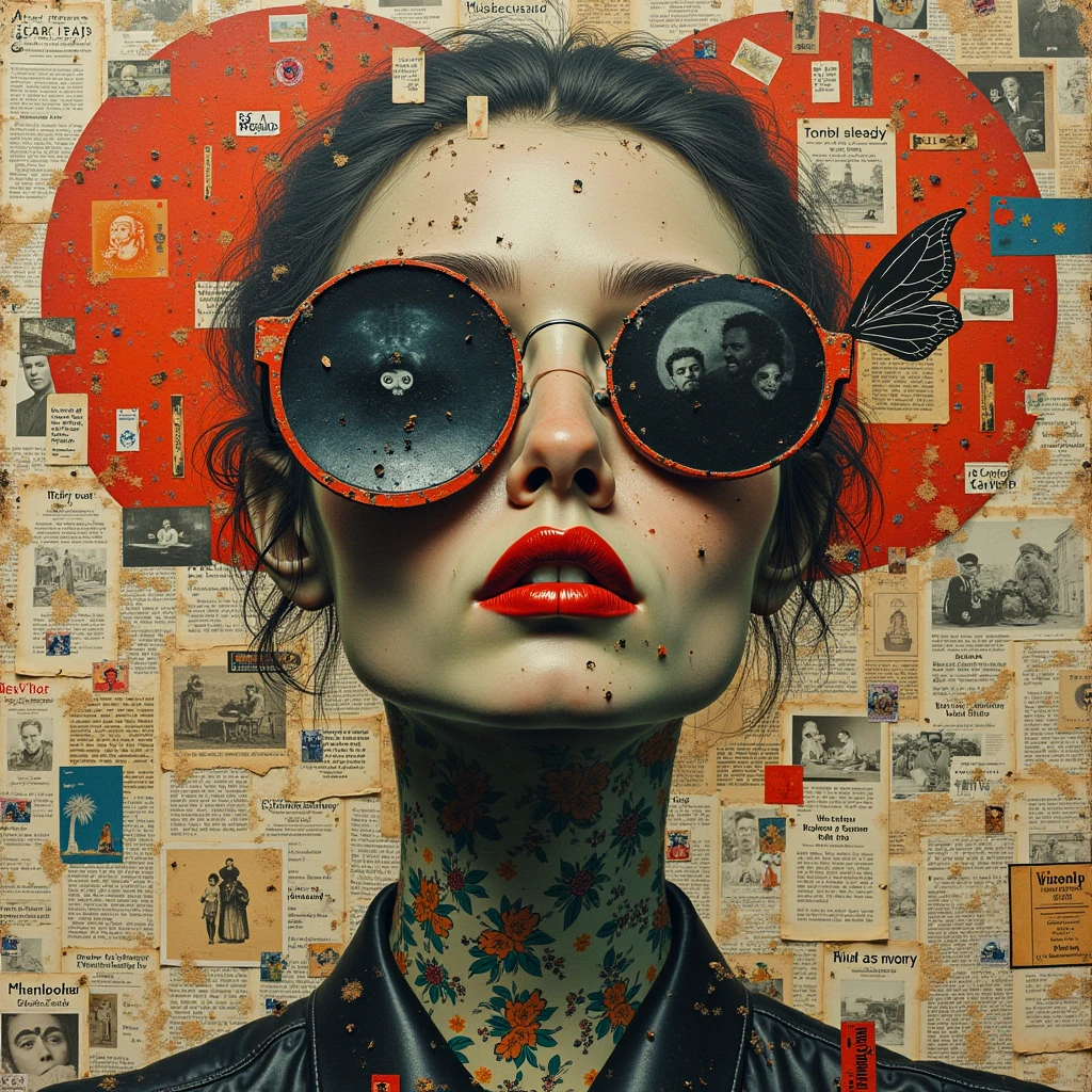 Collage Chaos, Newspaper articles, vintage photographs and pulp ...