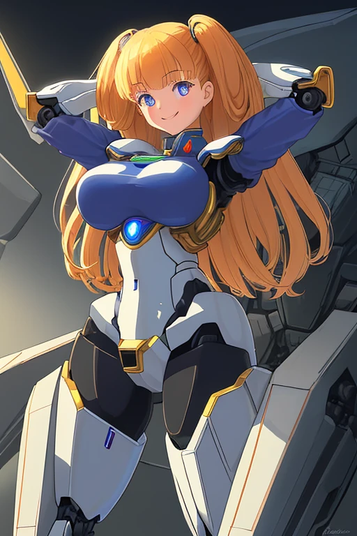 _, 1 girl, big , smile, mechanical human, mecha, (shining eyes - SeaArt AI