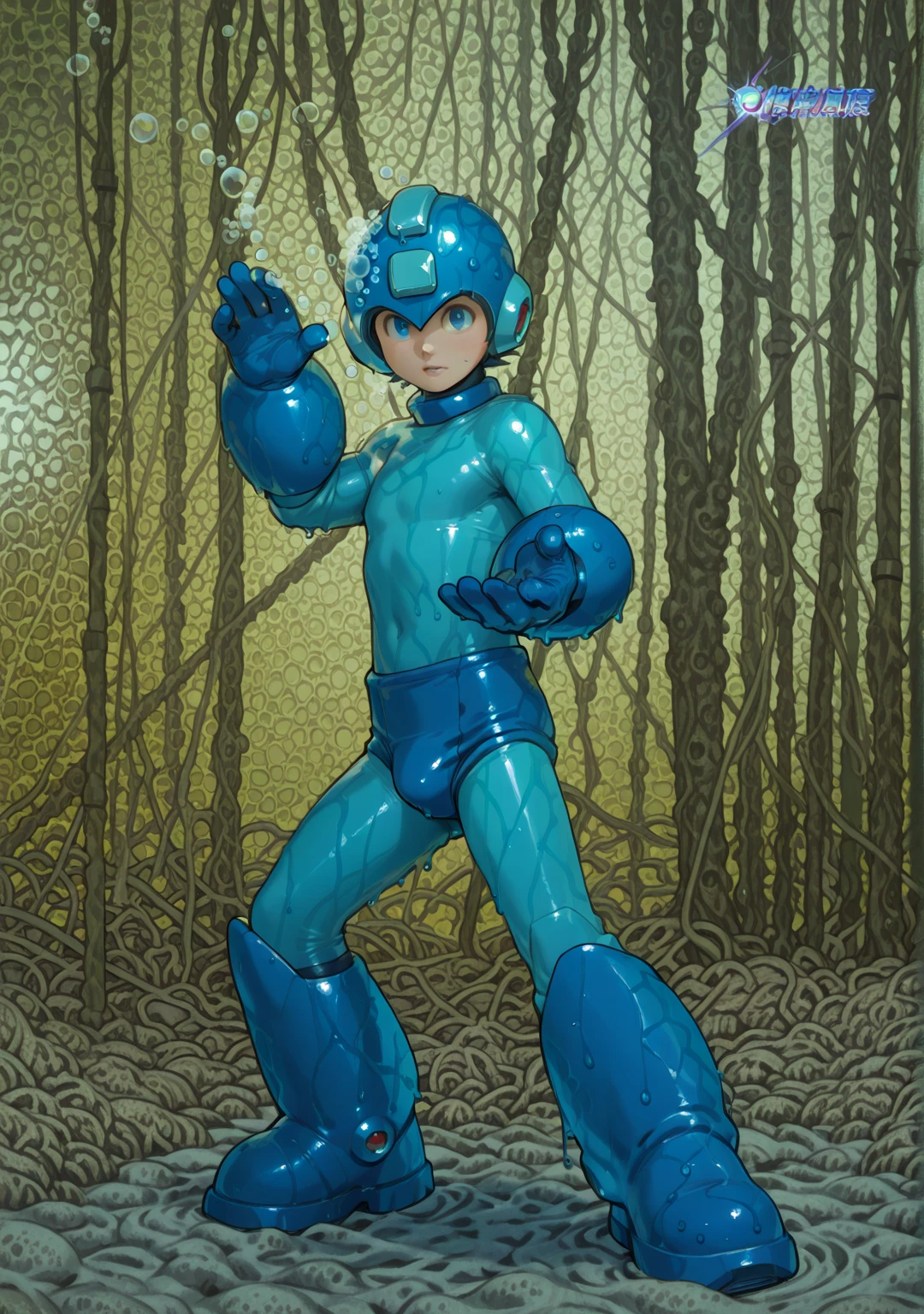 A hyper-realistic full-body rendering of a young man wearing a ...