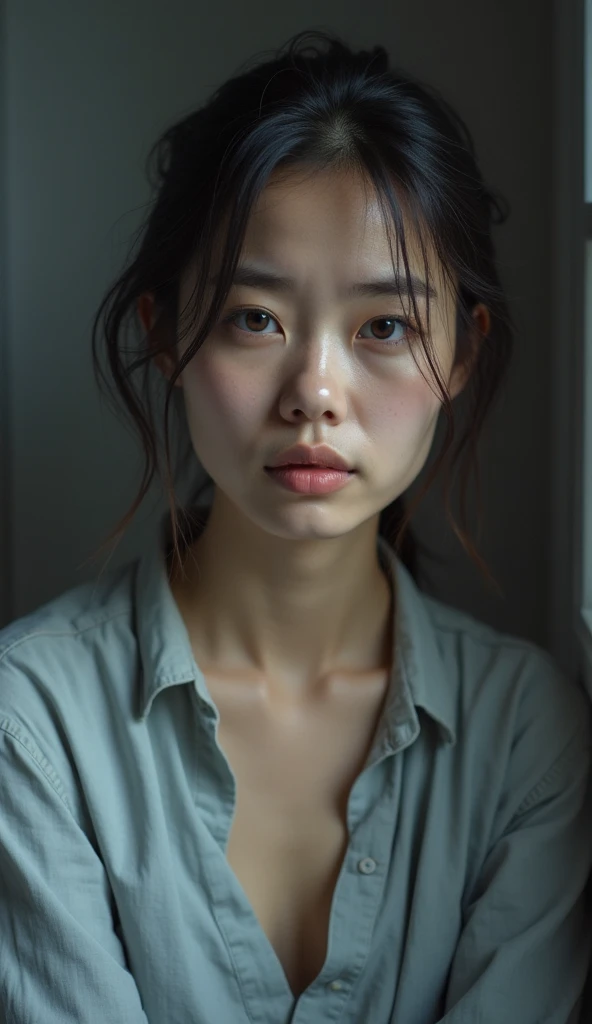 "Create a vertical (9:16) image of an Asian woman with dull - SeaArt AI