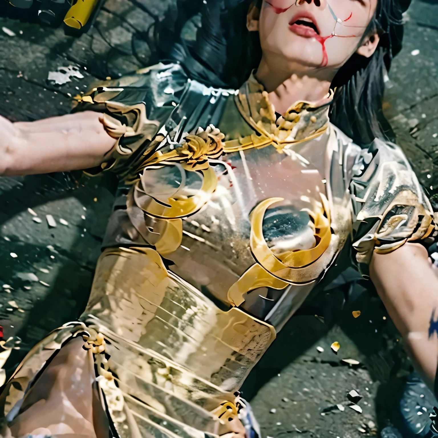 Game over, ryona, damaged, injury, photo real, hyper real, shot on Canon EOS - SeaArt AI