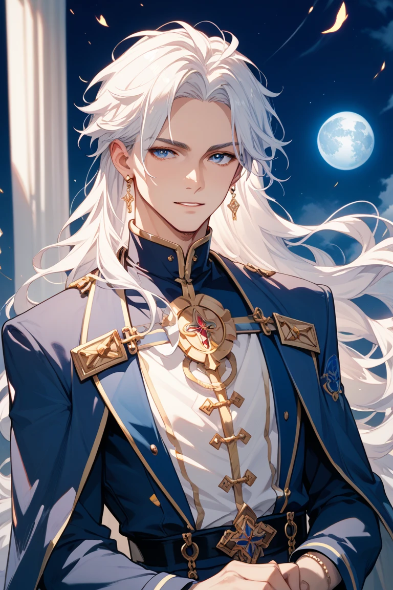 Moon読命 moon Night God God of Men white hair delicate handsome man ...