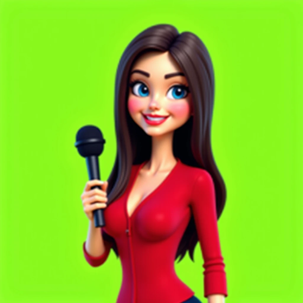 Create template image, 3D cartoon style, TV presenter, from head to ...