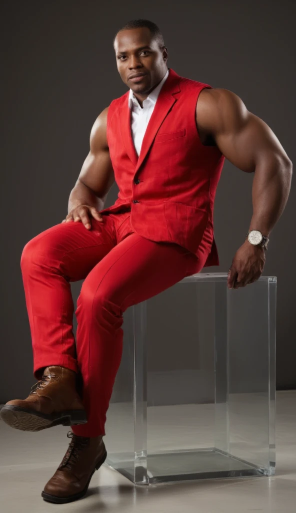52 year old muscular black man from Bahia, posing as a model sitting on ...