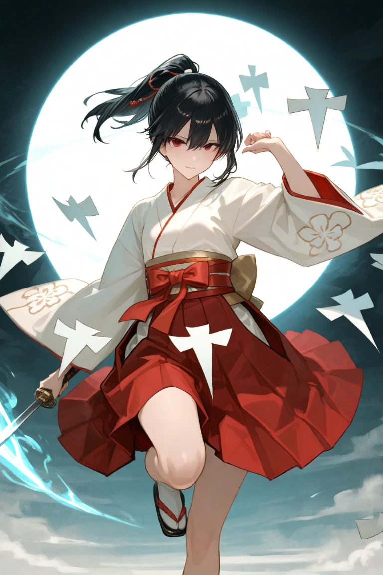 Black hair ponytail Beautiful girl with a calm face Japanese Summon ...