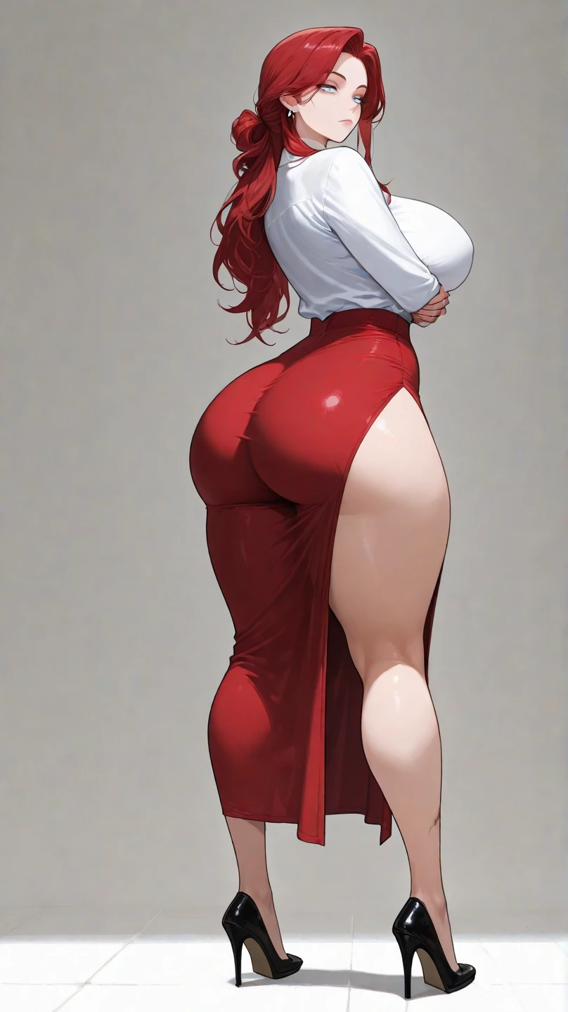 [Mulher, light blue eyes, red hair, Expressionless, copos, MILF - SeaArt AI