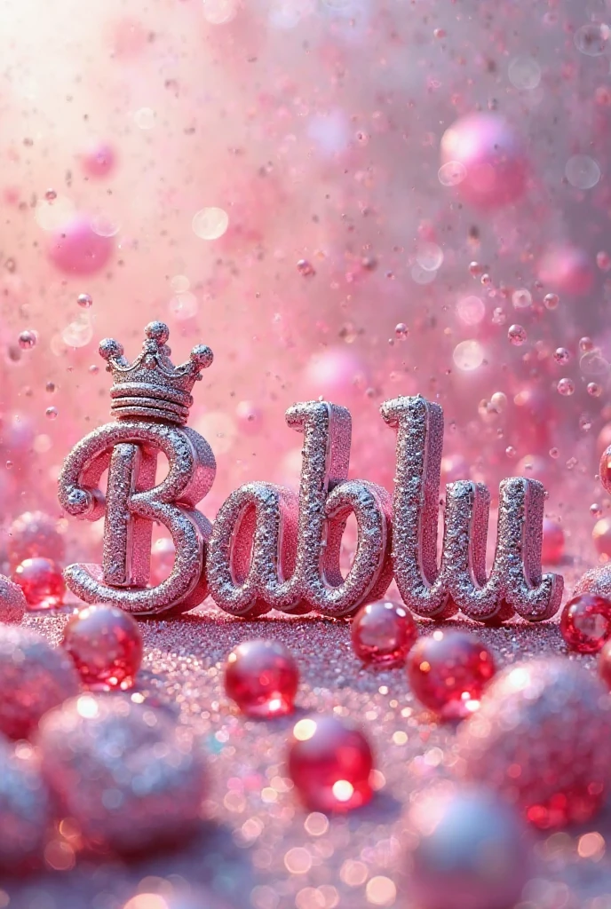 3D, colorful splash of pink and white, with the metallic text - SeaArt AI