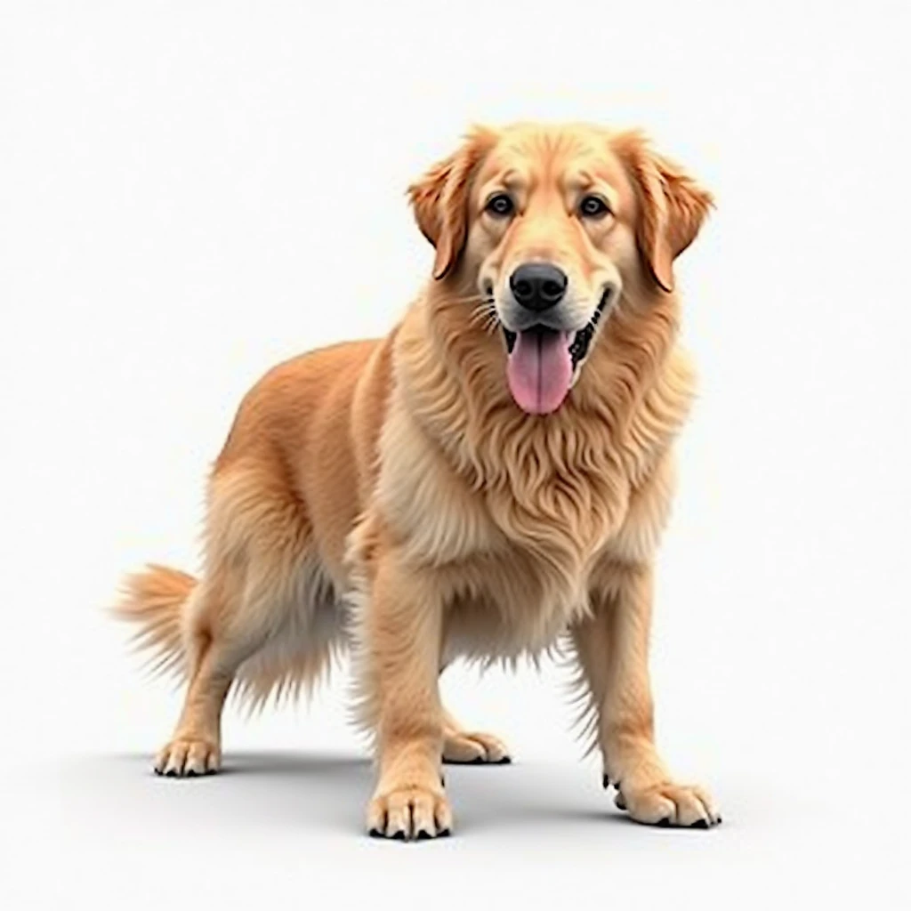 Create a hyper-realistic image of a Golden Retriever dog, with detailed ...
