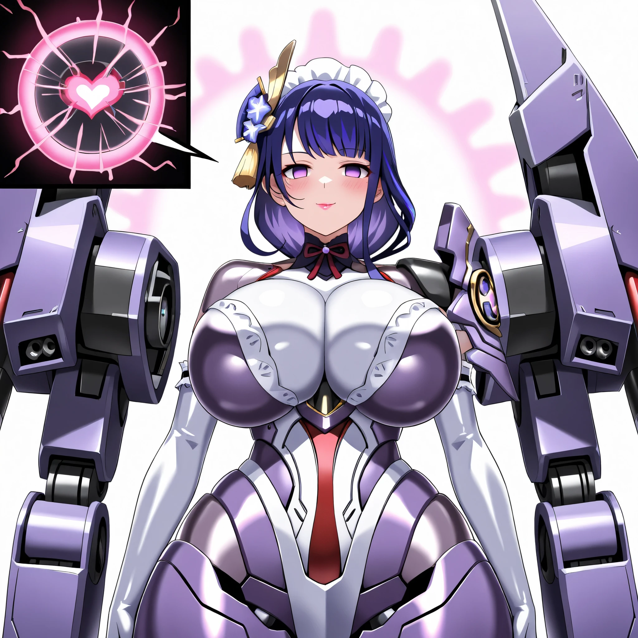 Raiden-Shogun,excessive heart,(in heat,smirk,blush,puffy lips - SeaArt AI