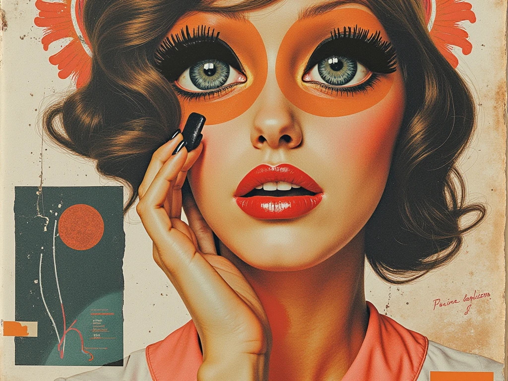 Retro collage art style of feminism in the 60's, clippings from ...