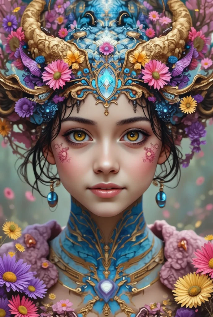 An extremely psychedelic portrait of a healer, surreal, LSD, face ...