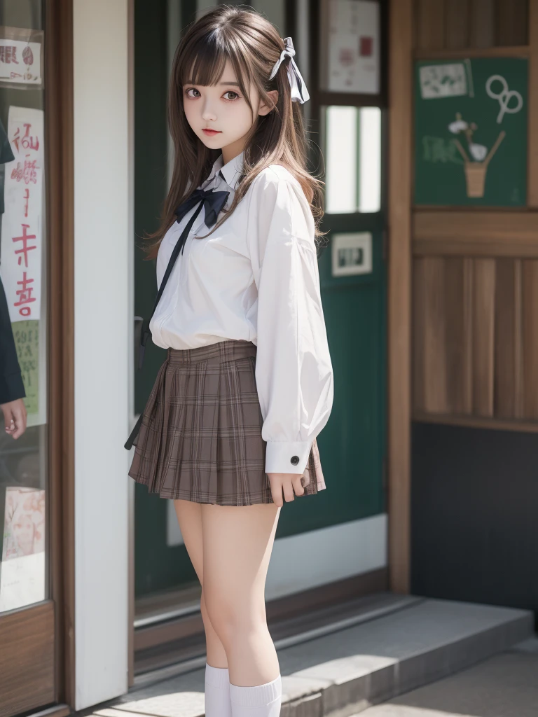 High quality, high definition, realistic, light brown hair, cute girl ...