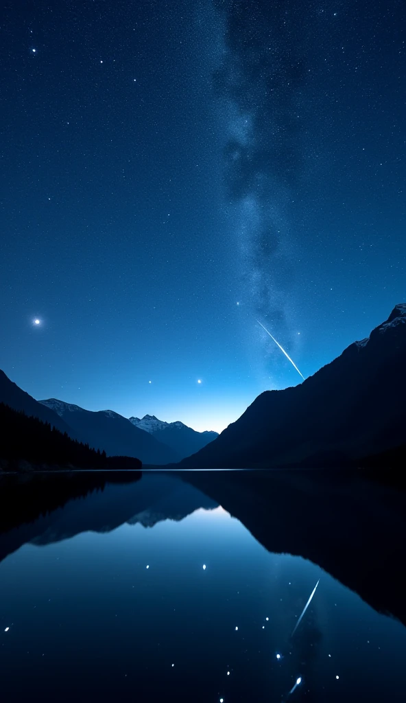A dazzling night sky filled with bright stars, with several shooting ...